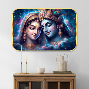 saf Radha Krishna Crystal Embedded High Gloss Surface with Golden Frame ...