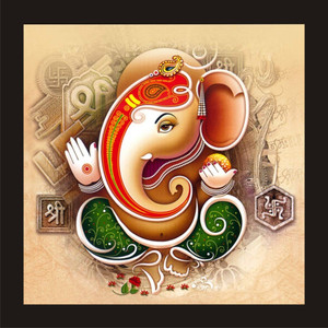 TS NANDA LORD GANESHA WALL PAINTING READY TO HANG WITH FRAME Digital ...