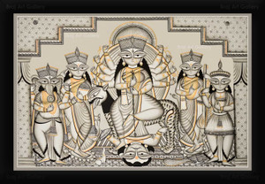 Braj Art Gallery Durga Kills Mahishasura Medinipur Pattachitra Painting ...