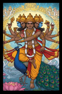 bareth brothers Lord Murugan Wall Frame Six Faces (Shanmukha) with ...