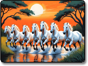 SAF PRINT SAF paintings Running Horses painting Black Slim Frame wall ...