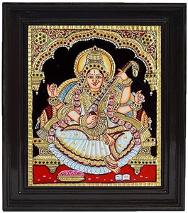 TARANG ARTS Saraswathi Tanjore Paintings with Gold Foil handwork ...