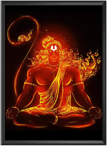 Sanvik Creations Hanuman Ji Flaming Effect Modern ArtWork On MDF Wood ...