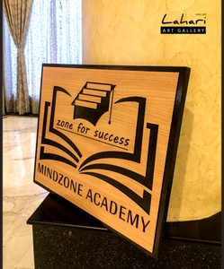 Lahari Art Gallery Wooden Logo Art 20 inch x 20 inch Painting (With ...