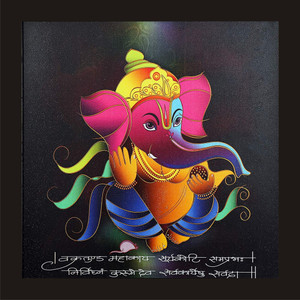 TS NANDA LORD GANESHA WALL PAINTING READY TO HANG WITH FRAME Digital ...