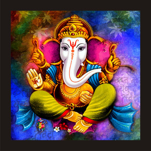 TS NANDA LORD GANESHA WALL PAINTING READY TO HANG WITH FRAME Digital ...