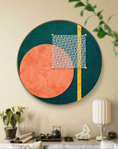 SAF PRINT Abstract modern art Crystal High Gloss Mirror Finished Golden ...