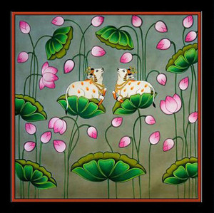 global sandook PICHWAI FOLK ART Digital Reprint 8 inch x 8 inch ...