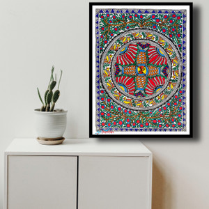 Artdarshan Madhubani Godna Fish Painting without frame home decoration ...