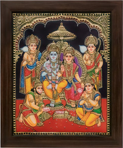 Mangala Arts Ramar Pattabhishekam Tanjore Painting, 24 Carat Gold Foil ...