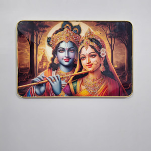 Masstone Radhe Krishna Flute Crystal Embedded High Gloss Surface with ...