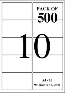 True-Ally A4 Size Label/Sticker for Printer- 10 Sticker per Sheet-Pack ...