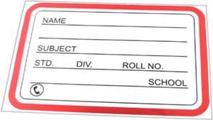 90 Degree School Notebook Stickers Name Labels Slips With Tel No. For ...