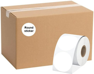 True-Ally 50 mm Chromo Round Circle Dot Barcode Label 1000/Roll - Self ...