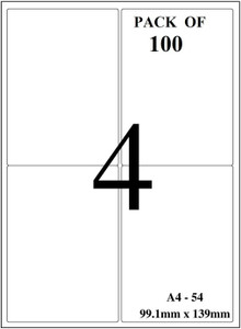 True-Ally Sticky Paper a4 Size Pack of 400 Labels (100 Sheets) Print ...