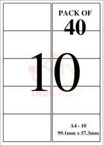 True-Ally A4 Size Label/Sticker for Printer- 10 Sticker per Sheet-Pack ...