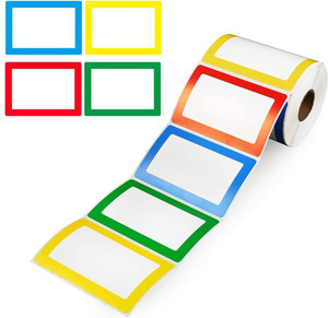 True-Ally 300 Stickers 4 Colored Name Tag Label Sticker, Writable ...