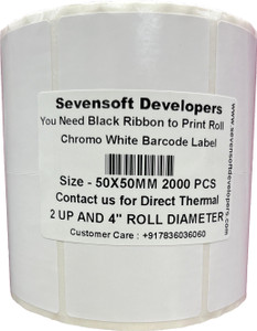 Sevensoft Developers 50X50MM Barcode Label (2X2 INCH) Self-adhesive 2 ...