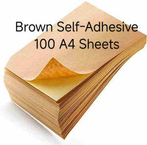 samfashion Adhesive Brown A4 100 Sheets Printable Laser Inkjet Inktank ...