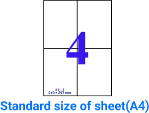 Dacto2pick Size - A4-ST4 100 Sheets (4 Stickers Per Sheet) All type ...