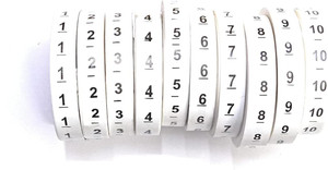 MSLABELS Taffeta Size Label Number(1 to 10) FABRIC ROLL Tags for ...