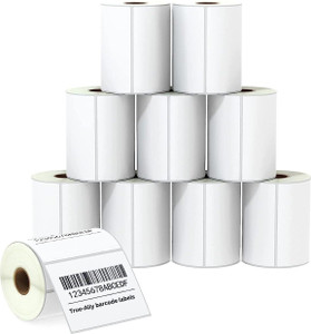 True-Ally 100x75 Direct Thermal (DT) Barcode Label Sticker-4x3 inches ...