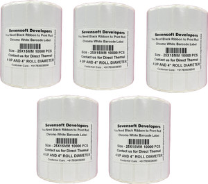 Sevensoft Developers 25X15MM Barcode Label Set of 5 Self-adhesive 4 UP ...