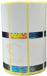 True-Ally 50x25 Holographic Chromo Barcode Label - 2 x 1 inch -2 Ups ...