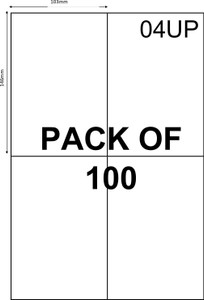 SMARTSON A4 Sticker 4 UP label 146mm x 103mm Self-Adhesive Paper Label ...