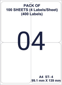 Trison Premium Wood Quality Easy Ship A4 Size (100 Sheets 400 Labels ...