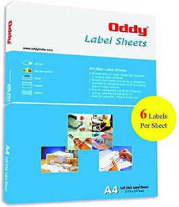 Oddy ST-6A4100 A4 Self Adhesive Paper Label Stickers for Inkjet ...
