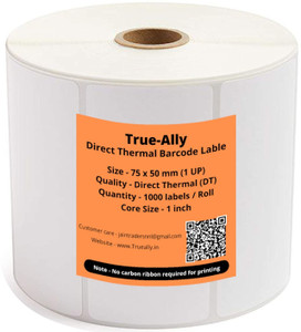 True-Ally 75x50 Direct Thermal Barcode Label Sticker - 3 x 2 inches ...