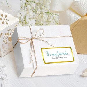 True-Ally Permanent Adhesive Writable Sticker with Metallic Gold Border ...