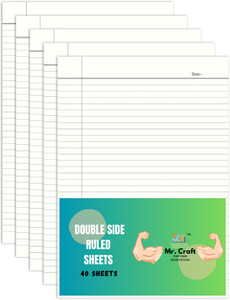 Flipkart.com | MR CRAFT A4 Ruled Sheets Pack of 40 Assignment A4 90 gsm ...