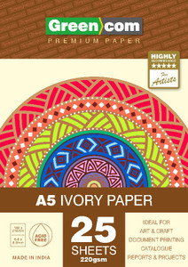 Flipkart.com | greencom Pk Of 25 Ivory Sheets 210 Gsm A5 Size,150x210mm ...