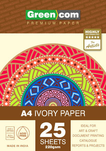 Flipkart.com | greencom Pk Of 25 Ivory Sheets 220 Gsm A4 Size Ideal for ...