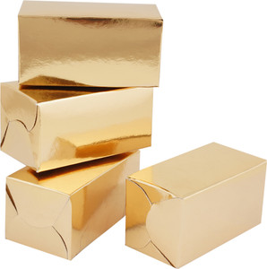 LINE 'N' CURVES Decorative Packaging Boxes | 2 pcs Folding Golden 4x2x2 ...