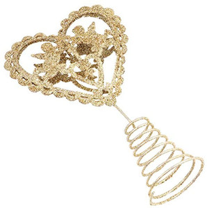KESYOO Glitter Gold Heart Christmas Tree Topper Iron Cupid Angle ...