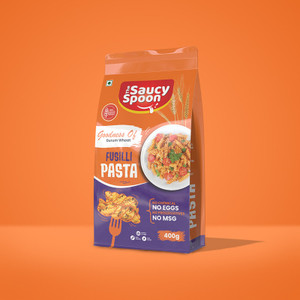 The Saucy Spoon Fusilli Pasta | 100% Durum Wheat - 400g Fusilli Pasta ...