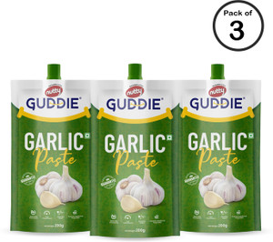 GUDDIE Garlic Paste, Naturally Processed Lasun Paste (Pack of 3 Combo ...