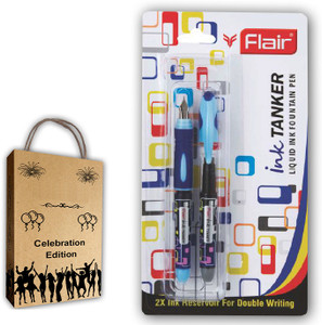 FLAIR Ink Tanker Liquid Ink Fountain Pen Blister Pack with Gift Bag ...