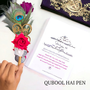 Qubool hai Beautiful more pankh pen with red rose with gold plated ...