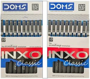 DOMS INXO CLASSIC | 0.7mm | ULV Ink Technology| NEEDLE TIP Ball Pen ...