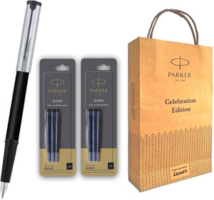 PARKER BETA PREMIUM Silver FP GT With With 2Black Cart Gift Bag ...