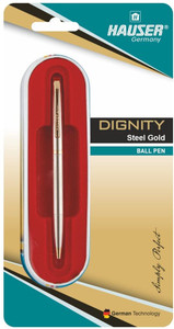 HAUSER Dignity Steel Gold Ball Pen Blister Pack | Twist Mechanism ...