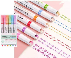 fixer Linear curve pen for kids for drawing, doodling and stamping ...