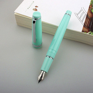 Ledos Jinhao 82 Turquoise Blue Resin Acrylic Fine Nib Fountain Pen ...