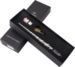 Gold Leaf Glass Pen Yellow Glass Dip Pen,Handmade Glass Signature Pen ...