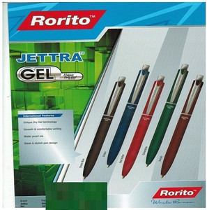 Rorito JETTEK GEL PACK OF 10 PCS WITH 1 FIRST CLICK WRITING PAD Gel Pen ...