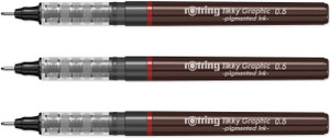 rotring Tikky Graphic 0.5mm Pigment Liner | Black Pigmented Ink | Fibre ...